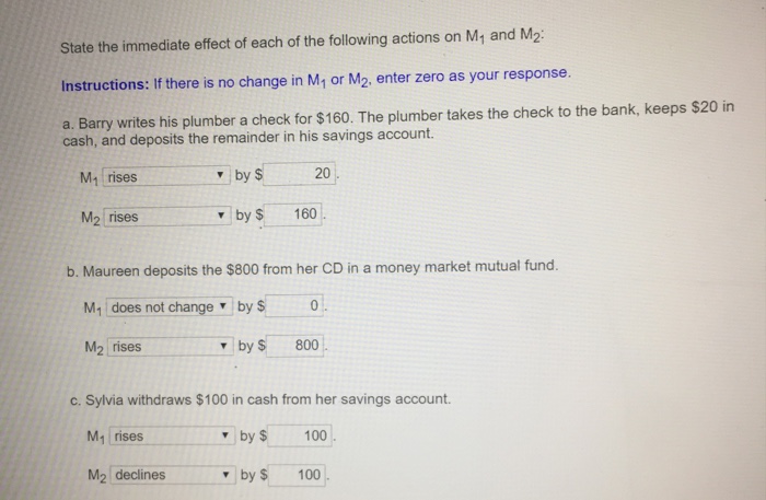 Solved State the immediate effect of each of the following | Chegg.com