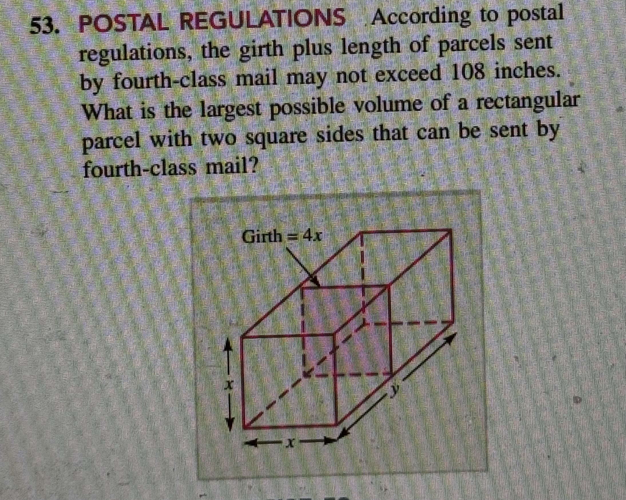 Solved 53. POSTAL REGULATIONS According to postal | Chegg.com