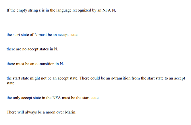 Solved If the empty string ε is in the language recognized | Chegg.com