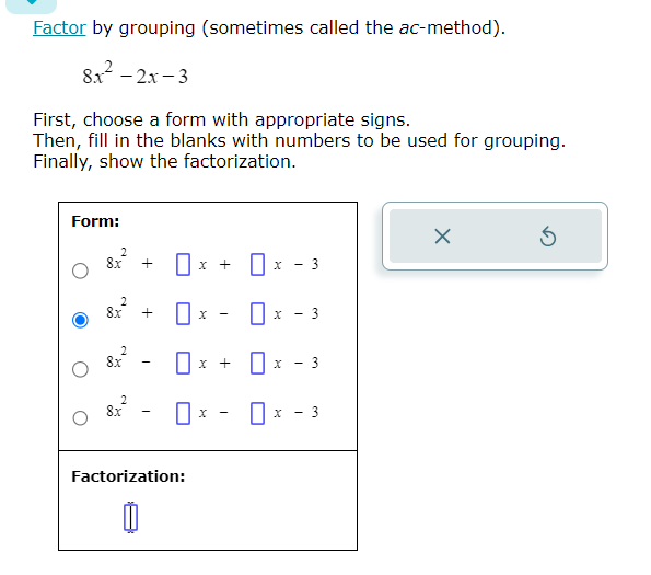 Solved Factor by grouping (sometimes called the | Chegg.com