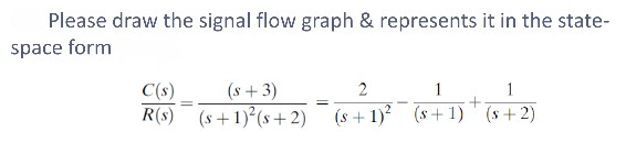Solved Please draw the signal flow graph & represents it in | Chegg.com