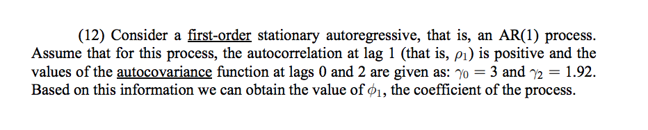 (12) Consider a first-order stationary | Chegg.com