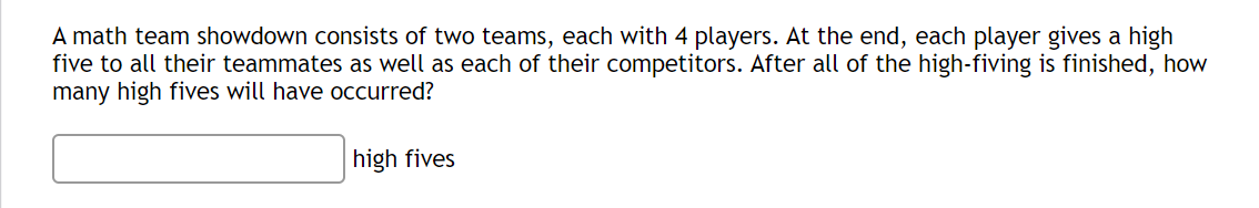Solved A math team showdown consists of two teams, each with | Chegg.com