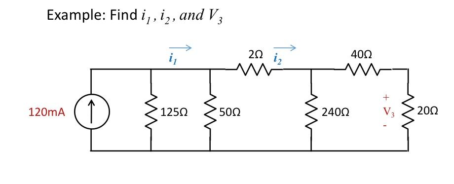 Solved Example: Find i1,i2, and V3 | Chegg.com