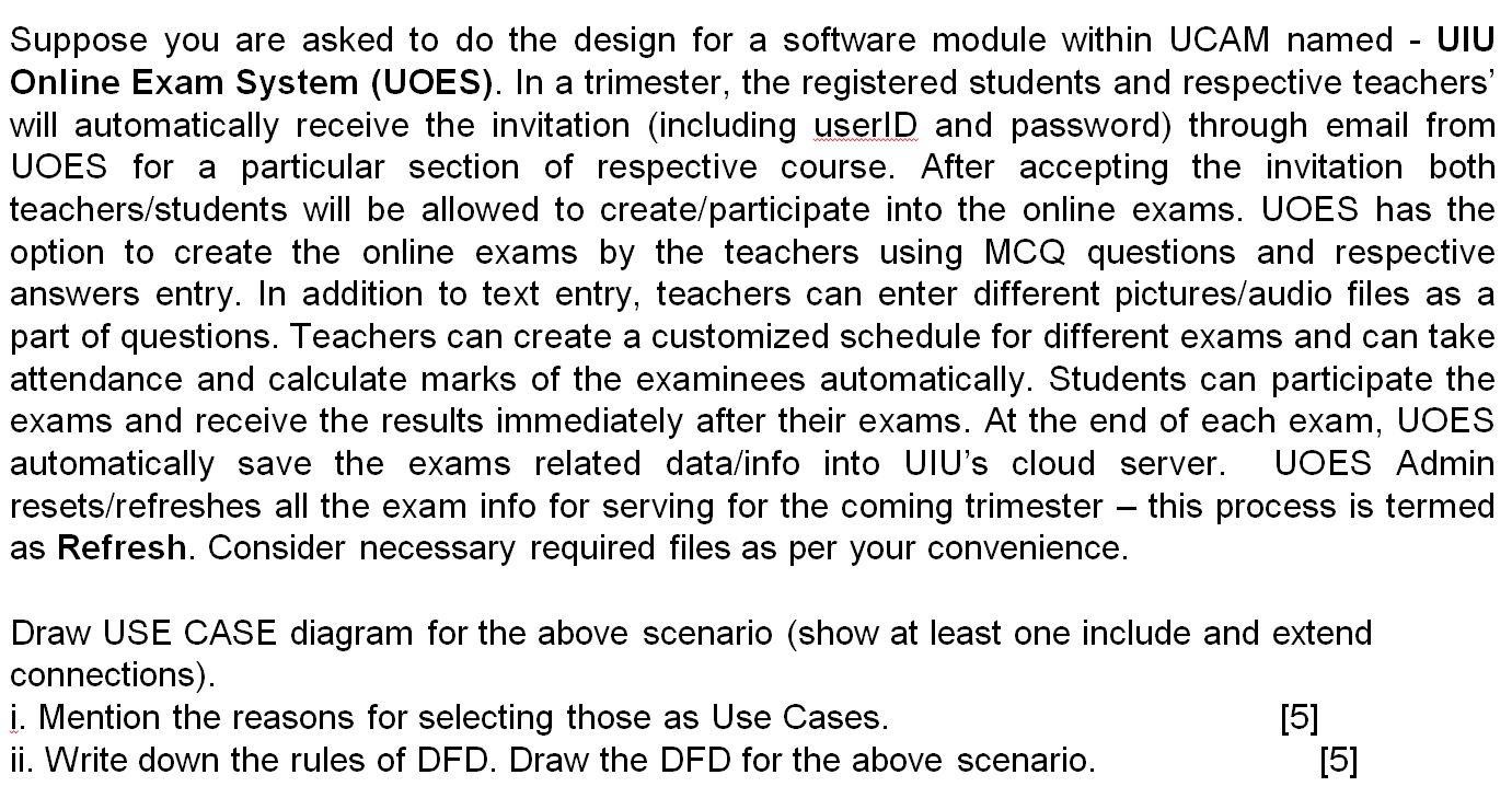 Solved Suppose you are asked to do the design for a software | Chegg.com