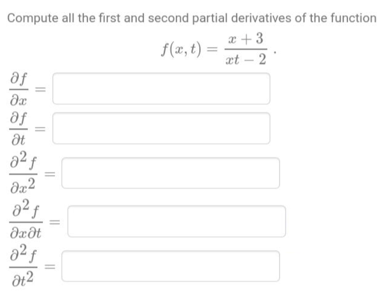 Solved Compute all the first and second partial derivatives | Chegg.com
