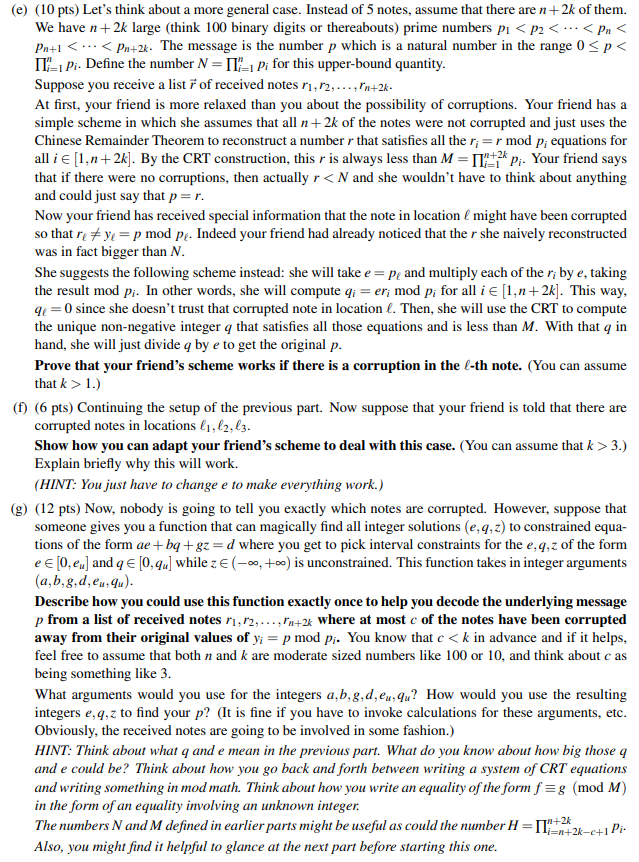 6. Hotel Rooms and Beyond: Error-and-erasure | Chegg.com