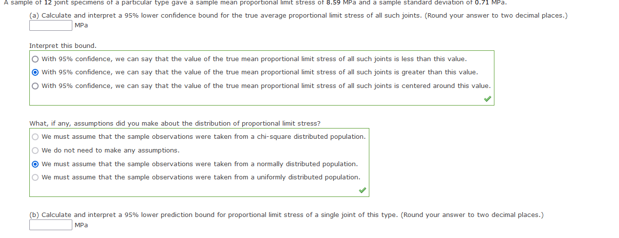 Solved (c) Calculate a two-sided 95\% confidence interval | Chegg.com