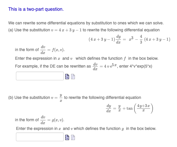 Solved This is a two-part question. We can rewrite some | Chegg.com