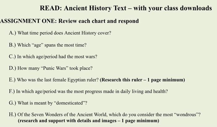 READ: Ancient History Text - with your class | Chegg.com