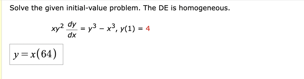 Solved Solve the given initial-value problem. The DE is | Chegg.com