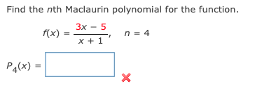 Solved Find the nth Maclaurin polynomial for the function. | Chegg.com