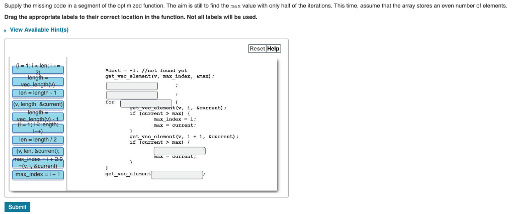 Part B-implementing 2 x 1 loop unrolling with an | Chegg.com
