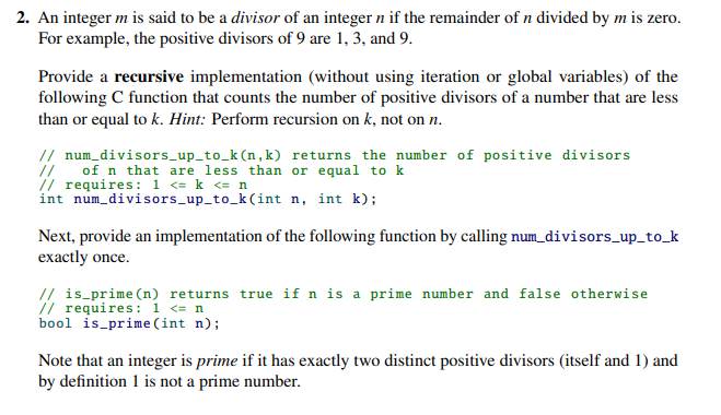 Solved 2. An integer m is said to be a divisor of an integer | Chegg.com