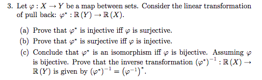 Solved 3. Let φ:X→Y be a map between sets. Consider the | Chegg.com