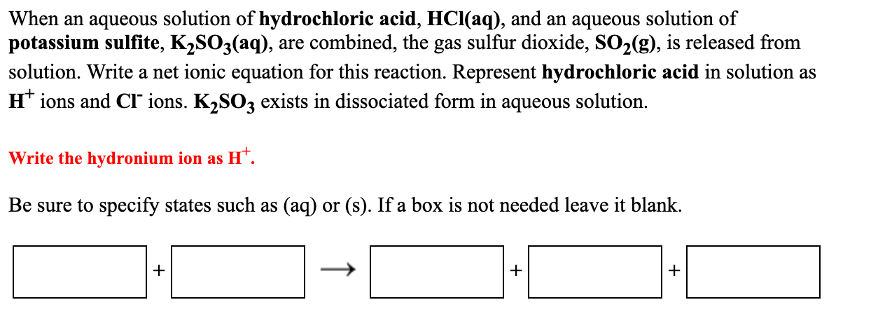 Solved When an aqueous solution of hydrochloric acid, | Chegg.com