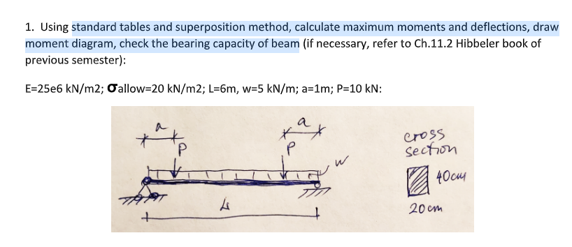Solved 1. Using standard tables and superposition method, | Chegg.com