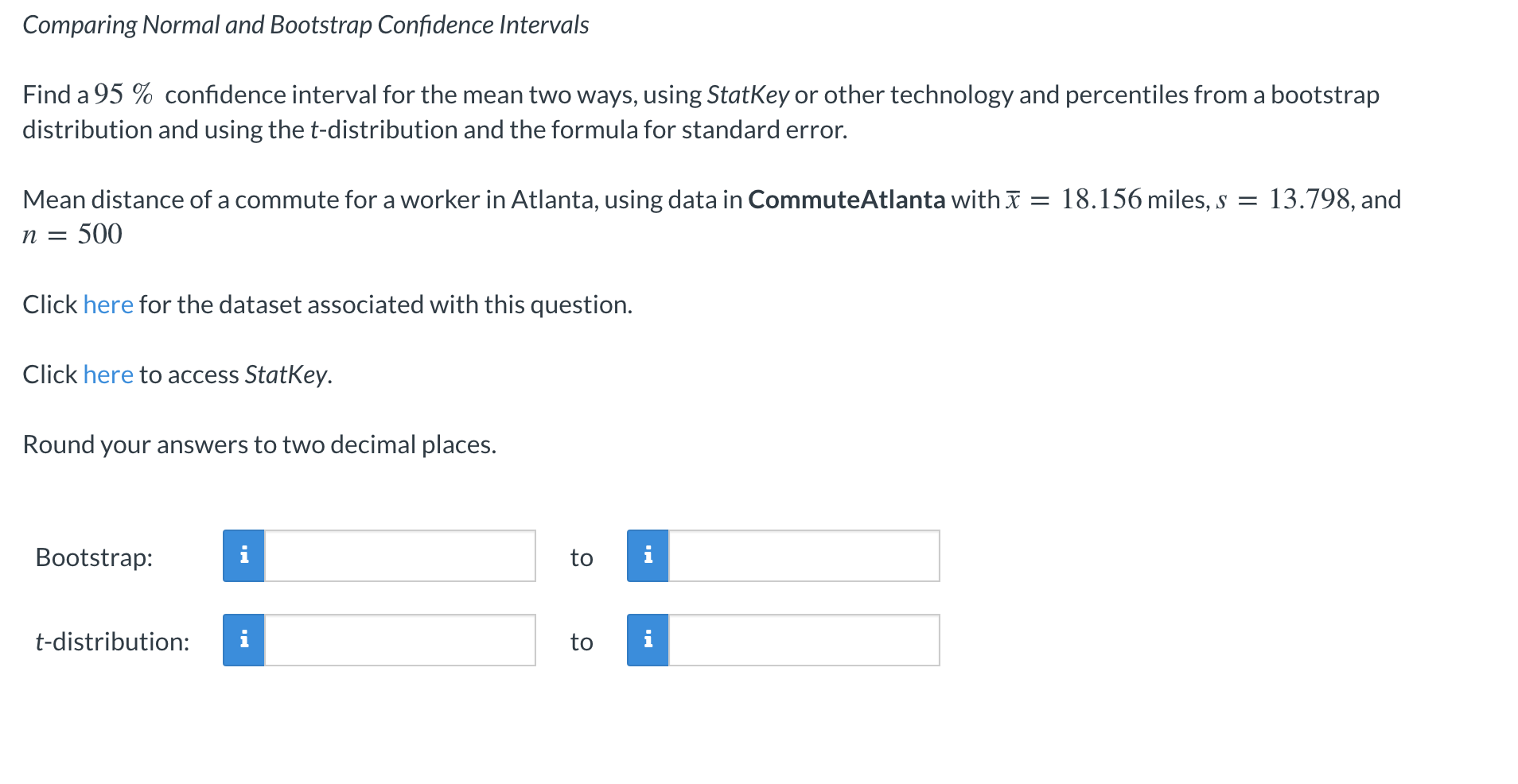 Solved Comparing Normal and Bootstrap Confidence Intervals | Chegg.com