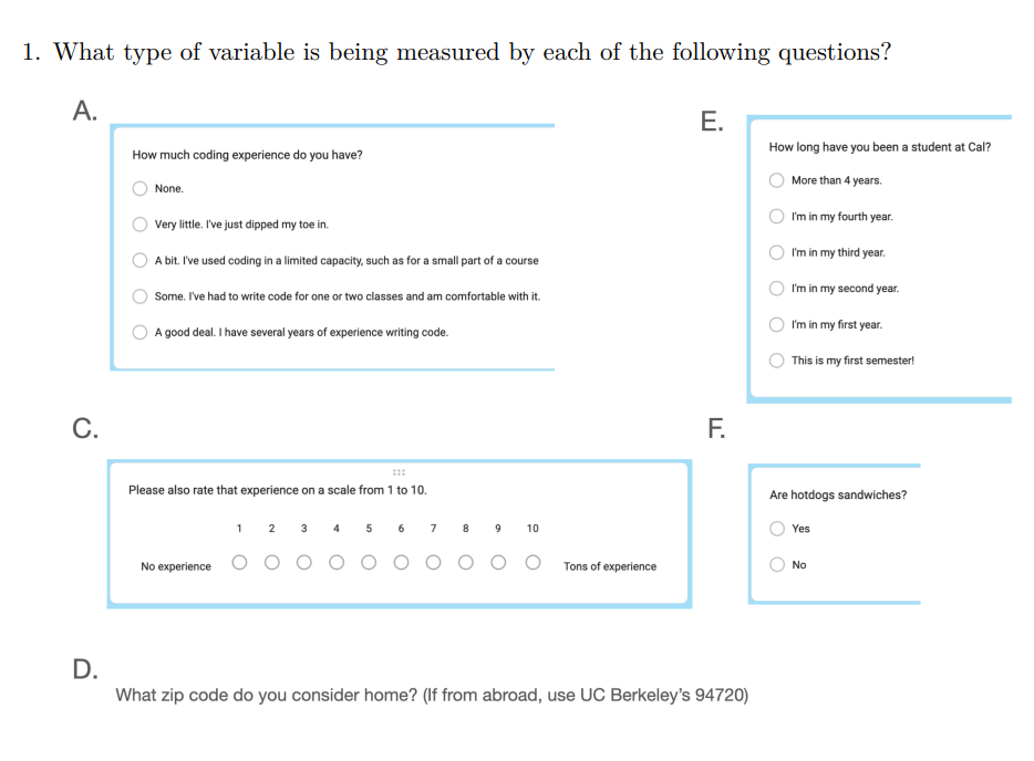 Solved The types of variables: Continuous Numerical | Chegg.com