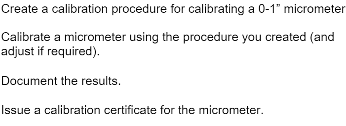 Solved Create a calibration procedure for calibrating a 0-1" | Chegg.com
