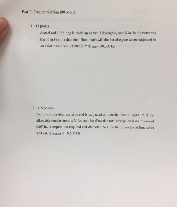 Solved Part II. Problem Solving (80 points) 11. points) A | Chegg.com