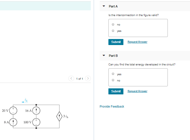 Solved Part A Is the interconnection in the figure valid? O | Chegg.com