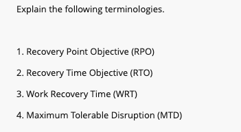 Solved Explain the following terminologies. 1. Recovery | Chegg.com