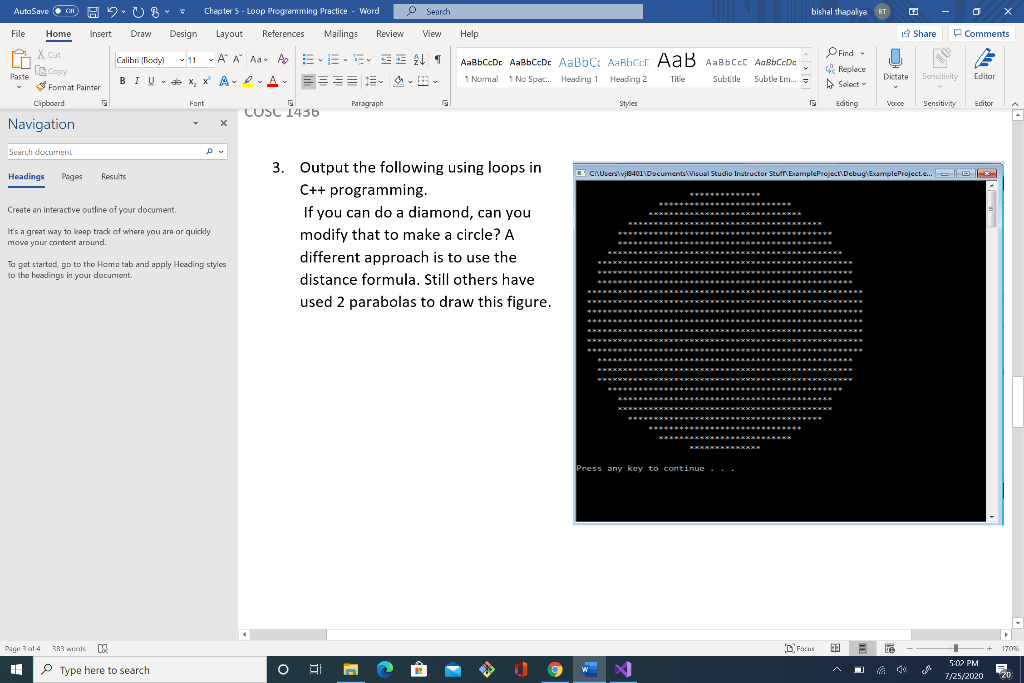 Solved Chapter 5 - Loop Programming Practice - Word O Search | Chegg.com