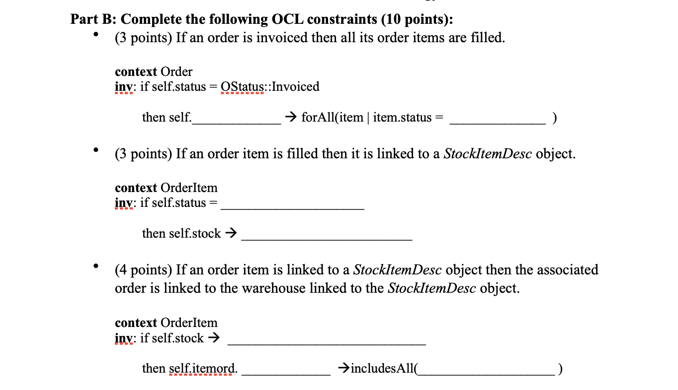 Solved Q1: The following is a Class Model for a simple order | Chegg.com