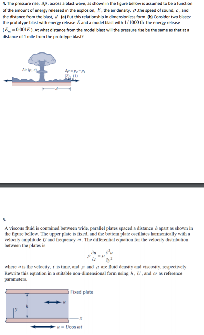 Solved 4. The pressure rise, Ap, across a blast wave, as | Chegg.com