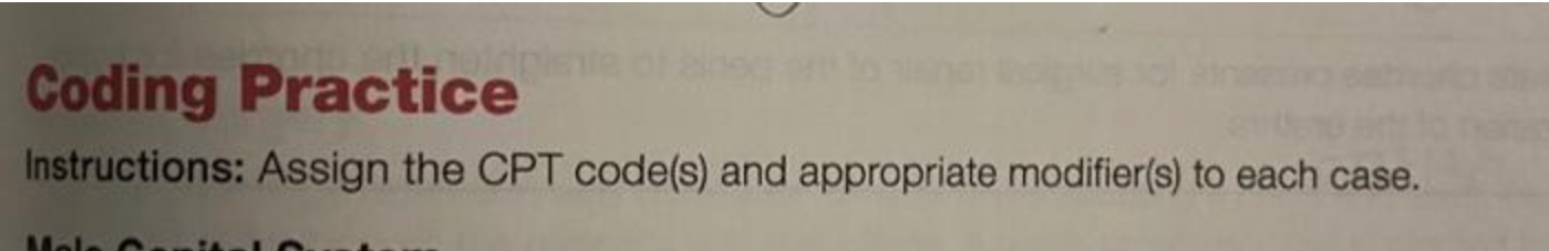 Solved Coding Practice Instructions: Assign the CPT code(s) | Chegg.com