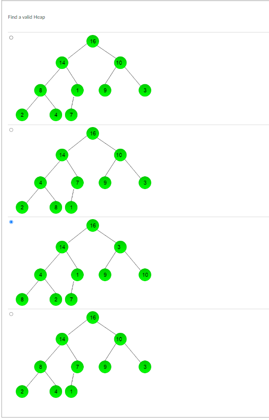 Solved Find a valid Heap | Chegg.com