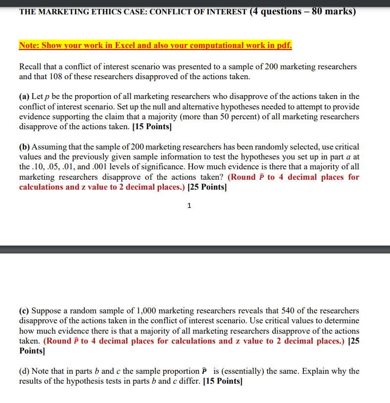 Solved Note: Show your work in Excel and also vour | Chegg.com