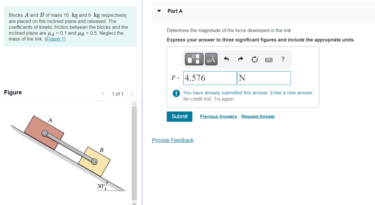 Solved Blocks A and B of mass 10 kg and 6 kg respectively, | Chegg.com