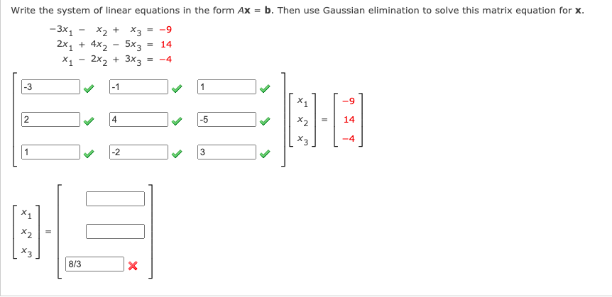 Solved Write the system of linear equations in the form Ax = | Chegg.com