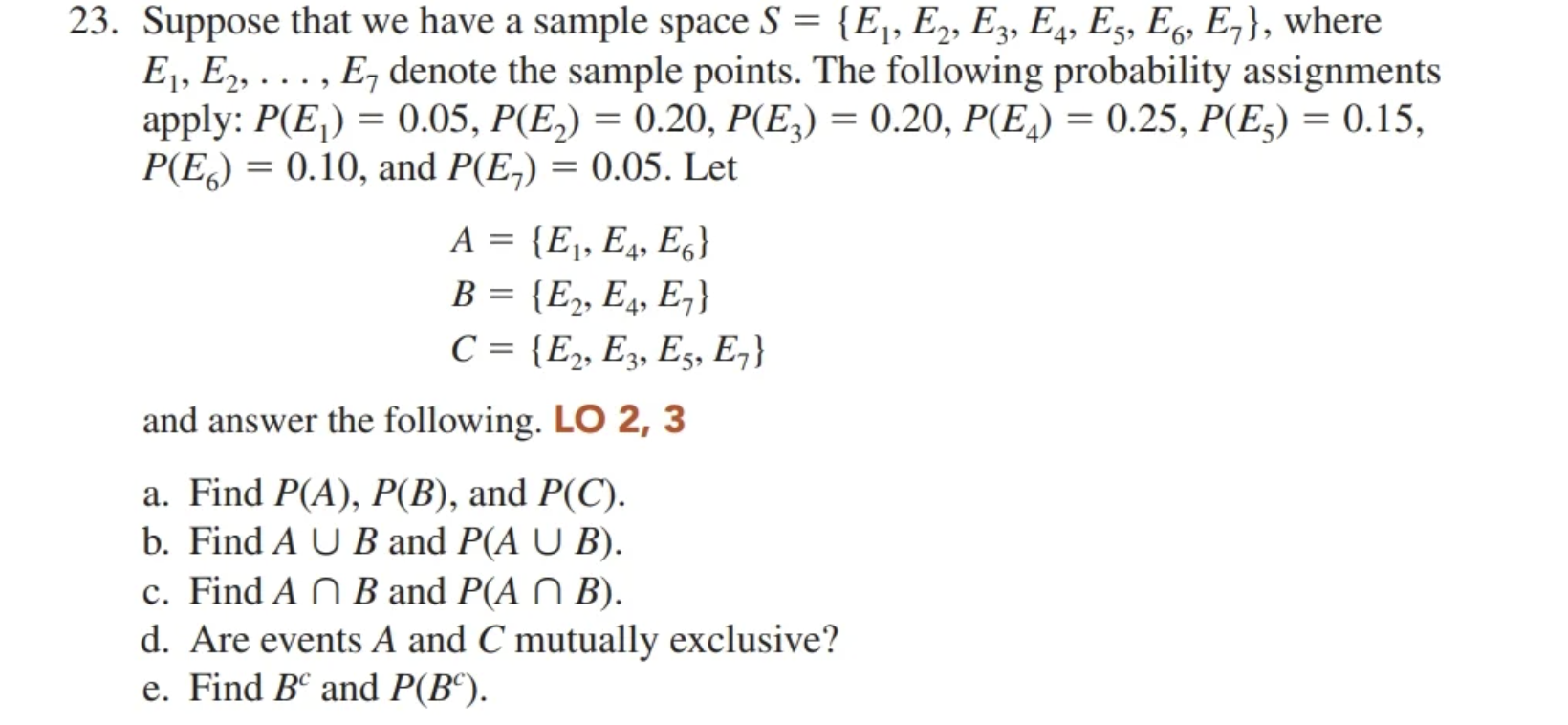 Suppose that we have a sample space | Chegg.com