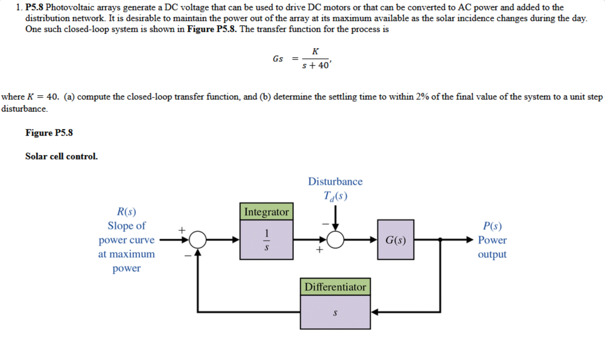 Solved 1. P5.8 Photovoltaic arrays generate a DC voltage | Chegg.com