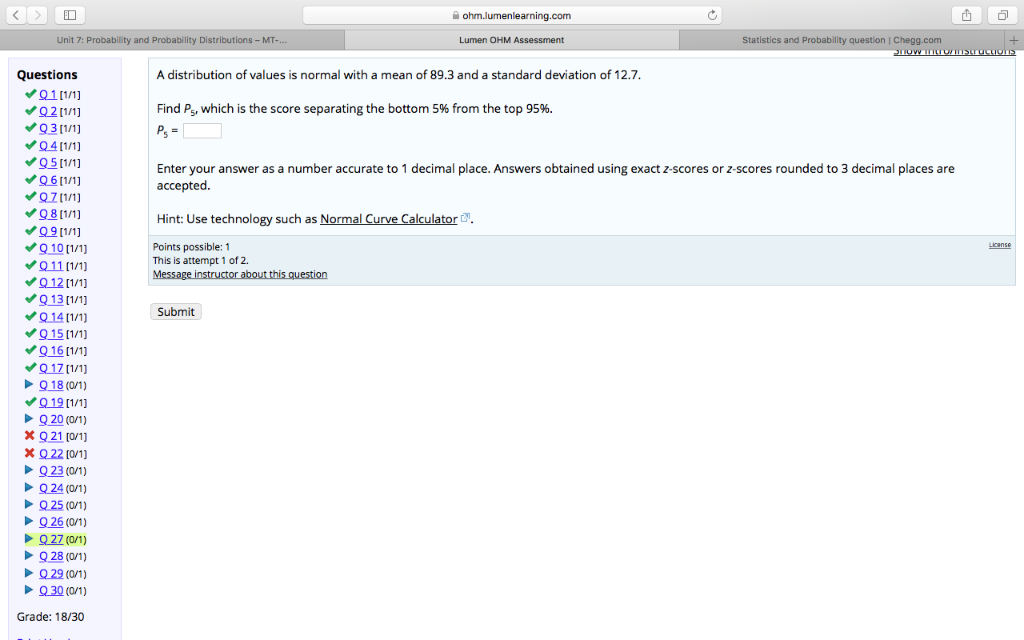 Solved ohm.lumenlearning.com Unit: Probability and | Chegg.com