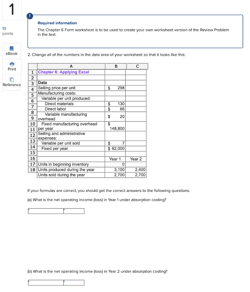 Solved 1 Required information 10 The Chapter 6 Form | Chegg.com