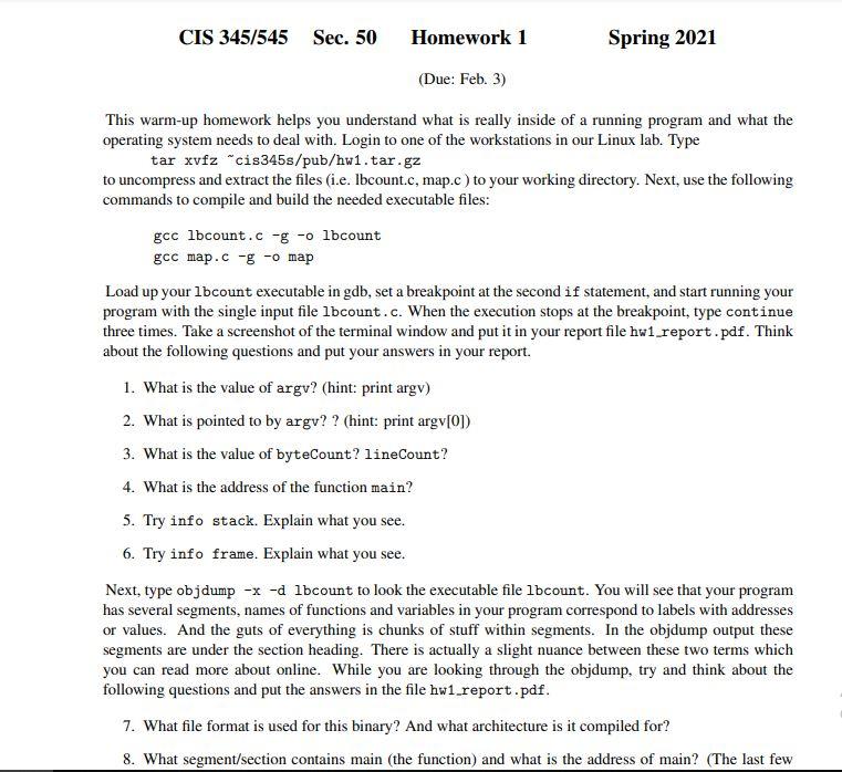 Solved \#include 〈stdlib.h〉 int main(int argc, char *argv[] | Chegg.com