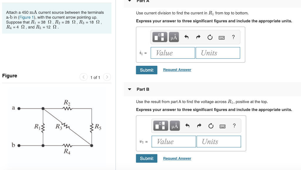 Solved Part A Attach a 450 mA current source between the | Chegg.com