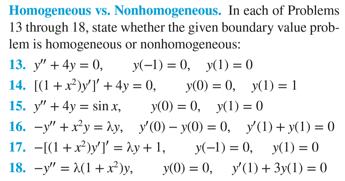 Solved Homogeneous vs. Nonhomogeneous. In each of Problems | Chegg.com