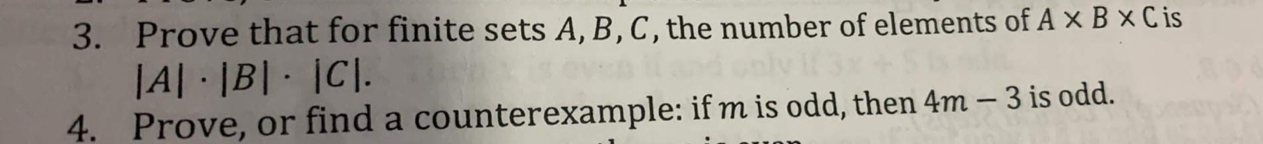 Solved Prove that for finite sets A,B,C, ﻿the number of | Chegg.com