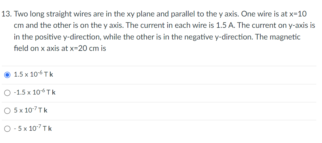 Solved 13. Two long straight wires are in the xy plane and | Chegg.com
