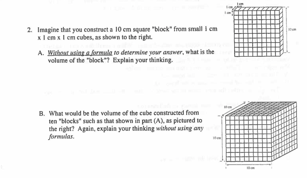 Solved 2. Imagine that you construct a 10 cm square "block" | Chegg.com