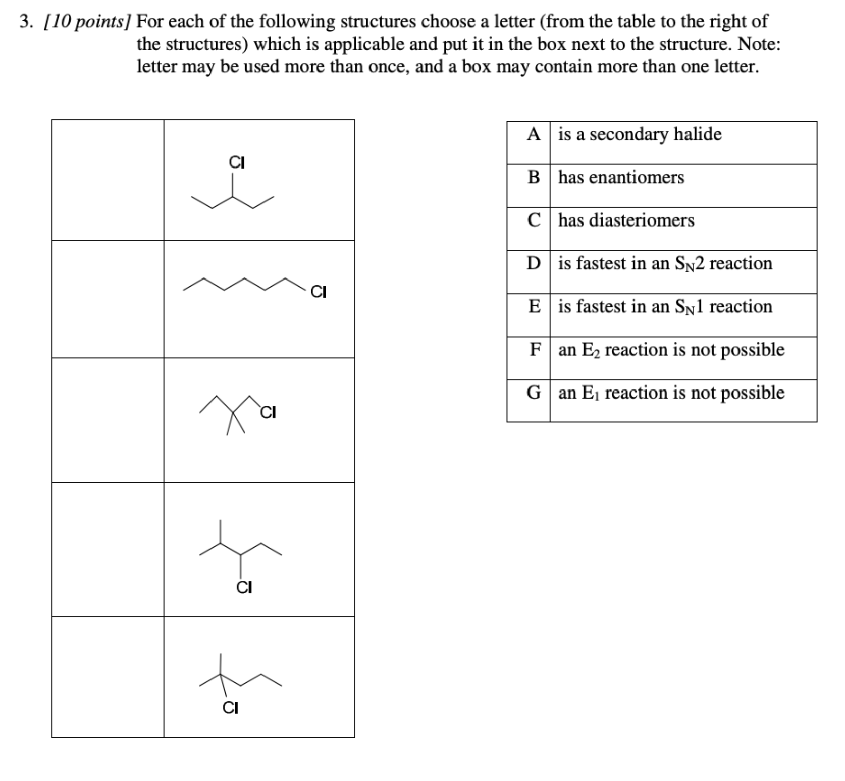 3 10 Points For Each Of The Following Structures 