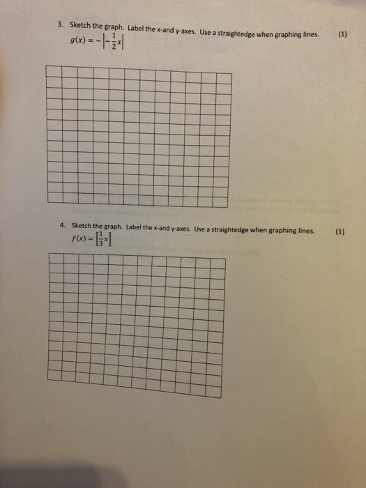 Solved 3. Sketch the graph. Label the x and y-axes. Use a | Chegg.com