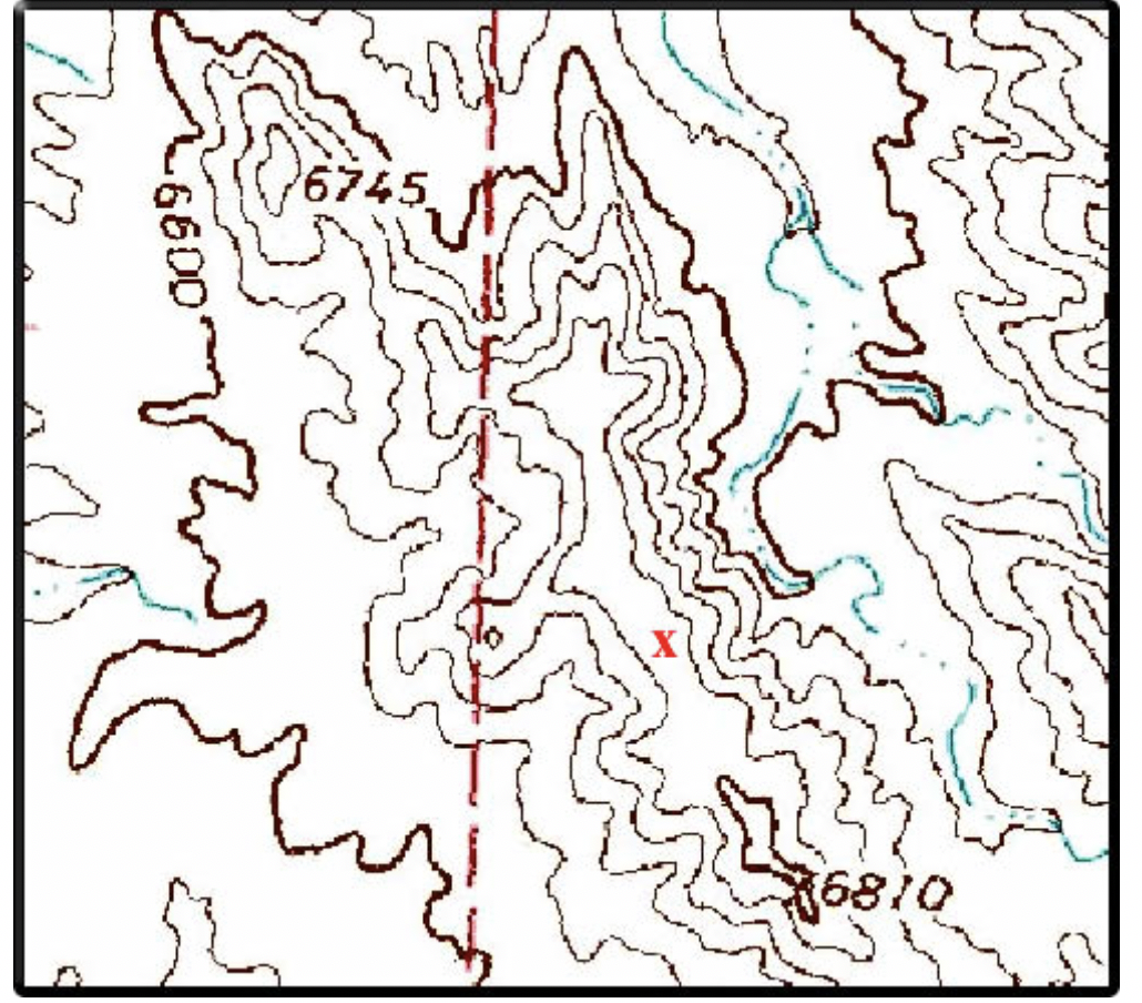 Solved What is the elevation of the red X shown on the map | Chegg.com