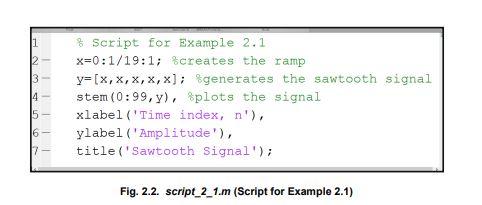 Solved 1 12 3 4 % Script for Example 2.1 x=0:1/19:1; creates | Chegg.com