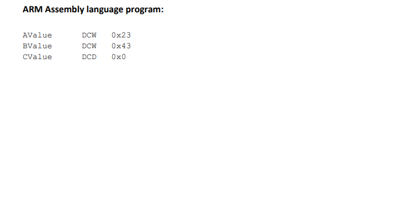 You have to write an ARM assembly language program to | Chegg.com